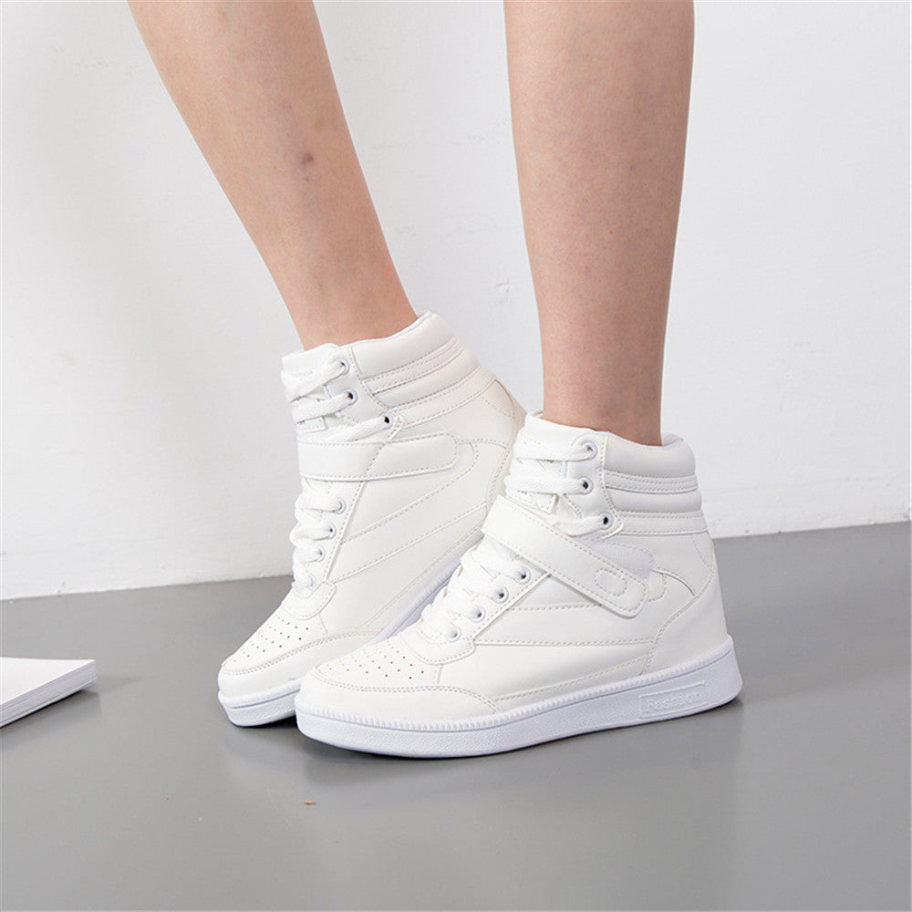 ACE SHOCK Hidden Heeled Sneakers for Women Fashion High Top Wedge Walk ...